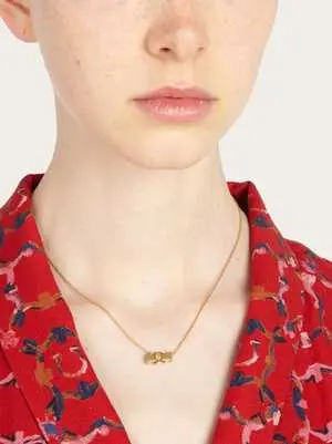 FERRAGAMO Vera Bow Pendant Necklace - Gold