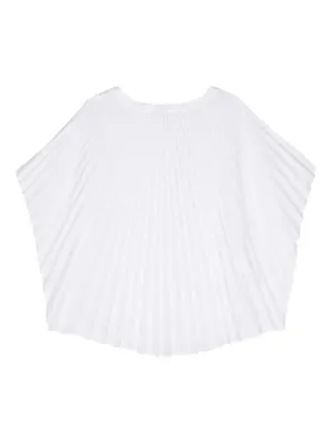 BLANCA VITA Plissé Half-sleeved Blouse - White