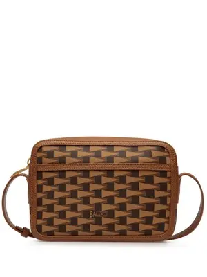 Bally Monogram Pattern Shoulder Bag - Brown