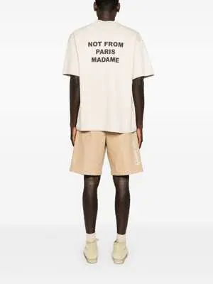 Drole De Monsieur Slogan Crew-neck T-shirt - Neutrals