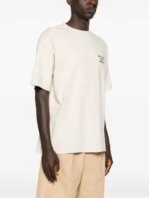 Drole De Monsieur Slogan Crew-neck T-shirt - Neutrals