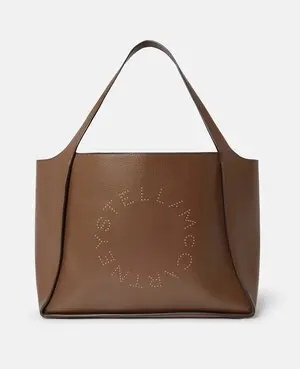 Stella McCartney Logo Tote Bag Chocolate Brown