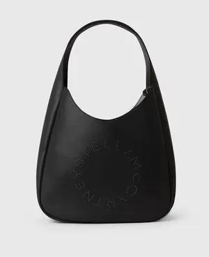 Stella McCartney Logo Slouchy Hobo Tote Bag - Black