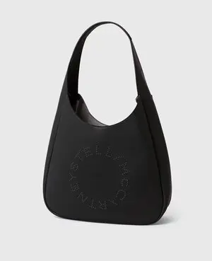 Stella McCartney Logo Slouchy Hobo Tote Bag - Black