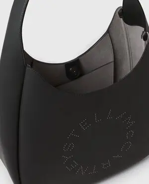 Stella McCartney Logo Slouchy Hobo Tote Bag - Black