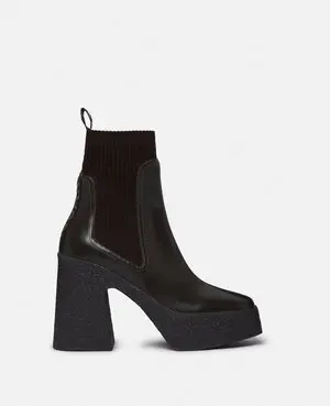 Stella McCartney Skyla Heeled Ankle Boots Pitch Black