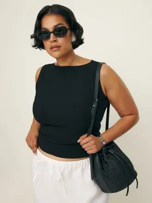 REFORMATION Dusk Knit Top Es - Black