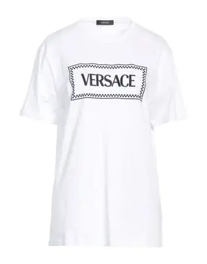 Versace T-shirt With Embroidered Logo - White