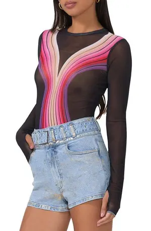 AFRM Kaylee Printed Mesh Top