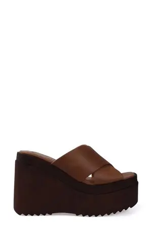 CANDIE'S Galina Platform Wedge Sandal - Tan