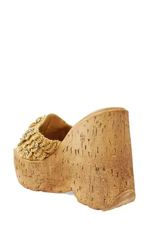 CANDIE'S Platform Wedge Sandals - Natural