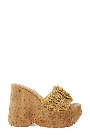 CANDIE'S Platform Wedge Sandals - Natural