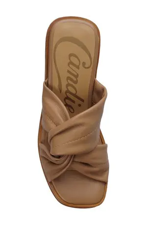 CANDIE'S Kornelia Platform Wedge Slide Sandal - Natlt