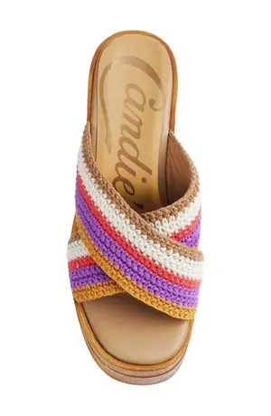 CANDIE'S Erismar Platform Sandals - Natural Fabric