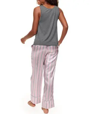 ADORE ME Alania Tank & Pants Pajama Set - Stripe Pink