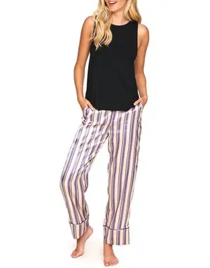 ADORE ME Alania Tank & Pants Pajama Set Stripe White