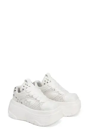 NAKED WOLFE Fantasy" Crystal Embellished Platform Sneakers