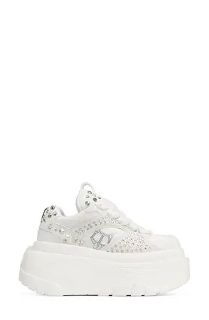 NAKED WOLFE Fantasy" Crystal Embellished Platform Sneakers
