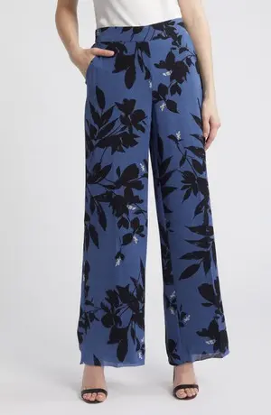 Anne Klein Floral Wide Leg Pants