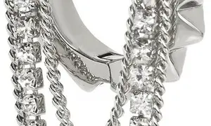 ALLSAINTS Muiltchain Huggie Hoop Earrings - Rhodium