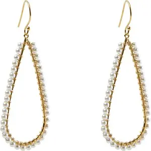 Argento Vivo Imitation Pearl Teardrop Earrings - Gold