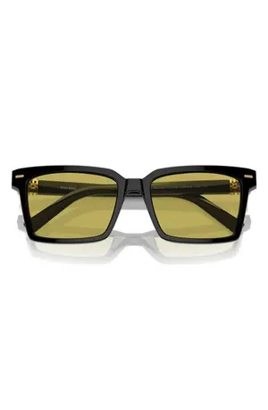 Miu Miu Miu Miu 55mm Rectangular Sunglasses Black