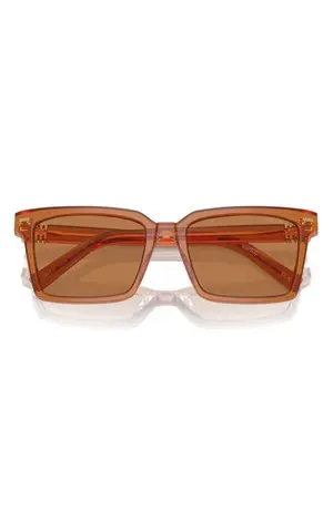 Miu Miu 55mm Rectangular Sunglasses - Brown