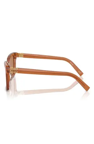 Miu Miu 55mm Rectangular Sunglasses - Brown