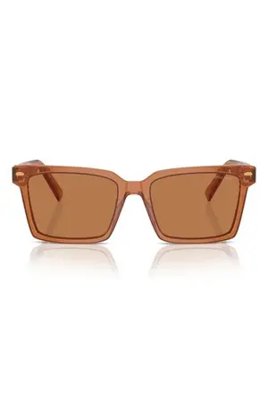 Miu Miu 55mm Rectangular Sunglasses - Brown