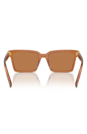 Miu Miu 55mm Rectangular Sunglasses - Brown