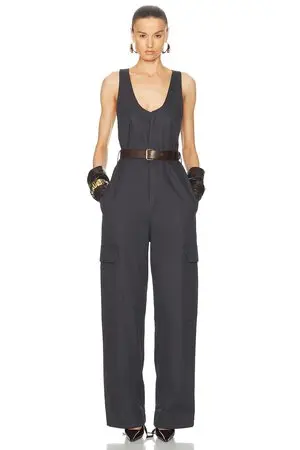 Saint Laurent Sleeveless Jumpsuit - Gris Fonce