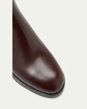 Manolo Blahnik Calfskin Leather Chelsea Booties