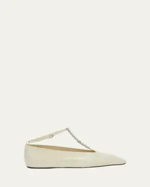 JIL SANDER Jil Sander Leather Ballerina Flats Chalk