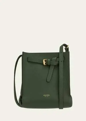 OROTON Margot Tiny Leather Bucket Bag - Moss