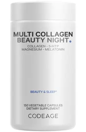 CODEAGE Multi Collagen + Magnesium & Melatonin Beauty Night Supplement - White