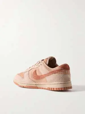 Nike Dunk Low Brushed-suede Sneakers - Light Brown
