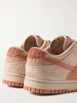 Nike Dunk Low Brushed-suede Sneakers - Light Brown
