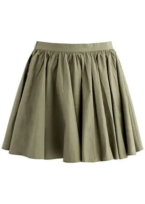 Free People Gaia Pleated Mini Skirt - Khaki