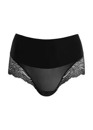 Spanx Undie-tectable Lace-trimmed Seamless Briefs - Black