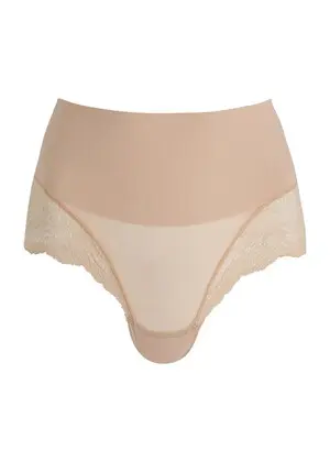 Spanx Undie-tectable Lace-trimmed Seamless Briefs - Nude