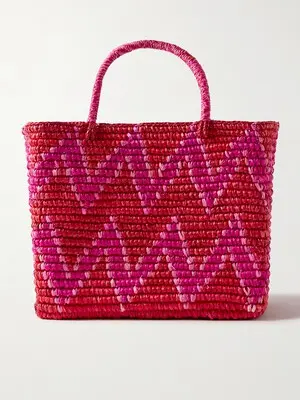 SENSI STUDIO Canasta Striped Straw Tote