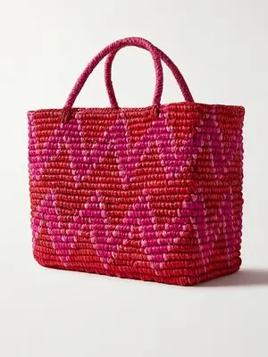 SENSI STUDIO Canasta Striped Straw Tote