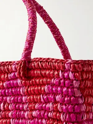 SENSI STUDIO Canasta Striped Straw Tote