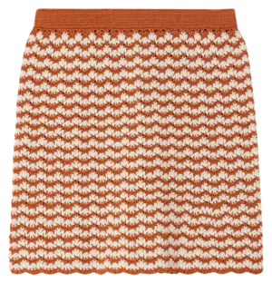 ESCVDO ESCVDO Striped Crocheted Cotton Mini Skirt