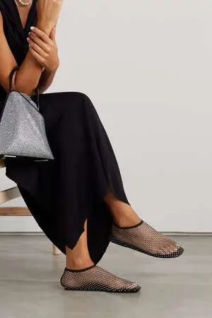 Christopher Esber Minette Crystal-embellished Ballet Flats - Black