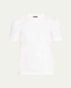 Giorgio Armani Textured Stretch T-shirt Solid White