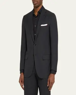 Kiton Grid Check Wool Suit