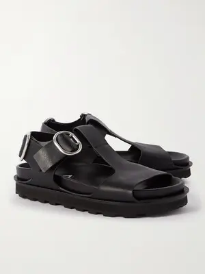 JIL SANDER Buckled Leather Sandals
