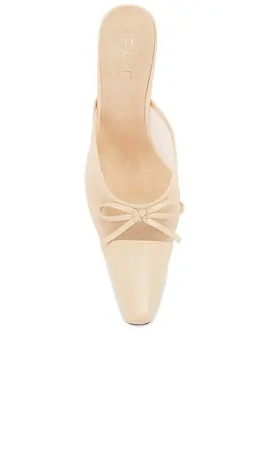 Raye Bardot Mule With Sheer Panels And Bow Detailing