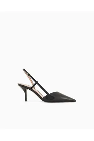Giorgio Armani Patent Leather Slingbacks - Black